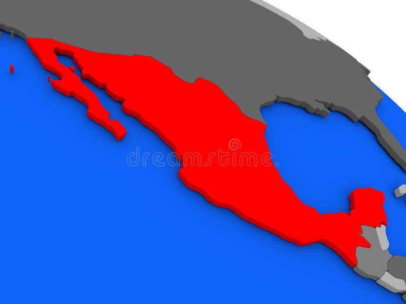 Mexico in red stock illustration. Illustration of states - 80790951