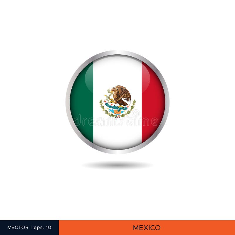 Mexico Round Flag Vector Design. Stock Vector - Illustration of element ...