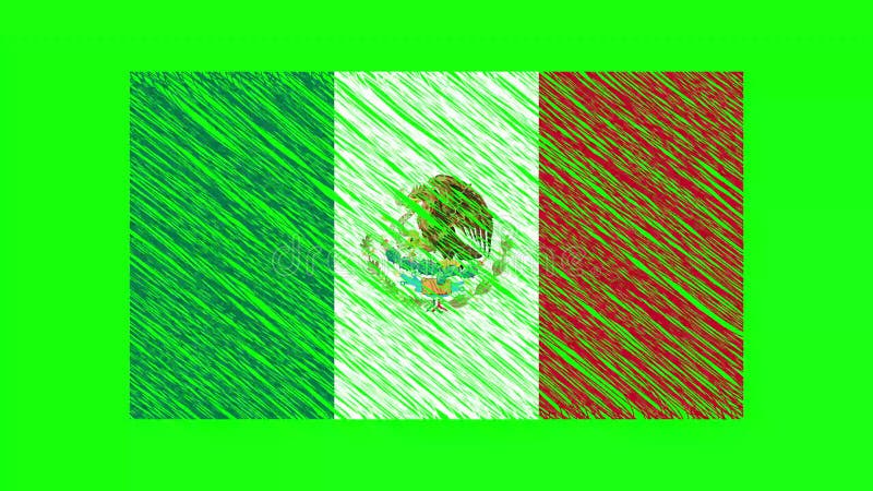 Mexico Scribble Animation on Green Screen Background. Looping Seamless ...