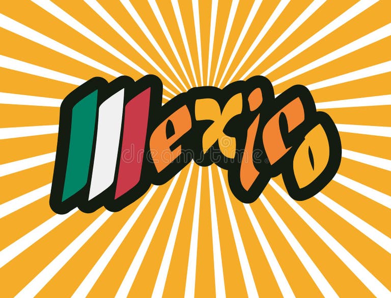 Mexico Script Hand Lettering Stock Vector - Illustration of spanish ...