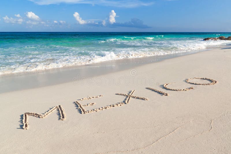 Mexico sign on the beach stock photo. Image of destinations - 22758594