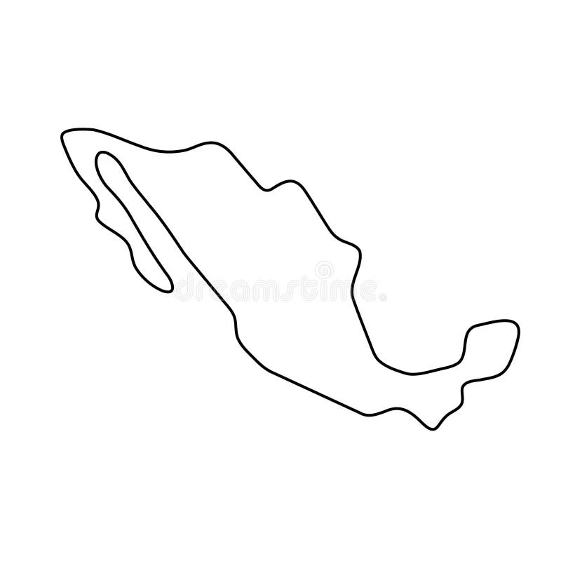 Mexico Simplified Vector Outline Map Stock Vector - Illustration of ...
