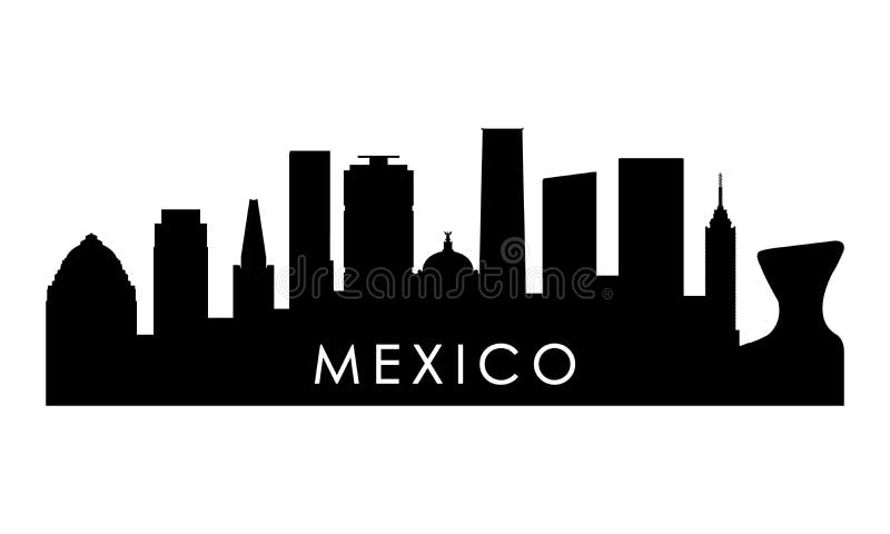 Mexico City Skyline Horizontal Banner. Stock Vector - Illustration of ...
