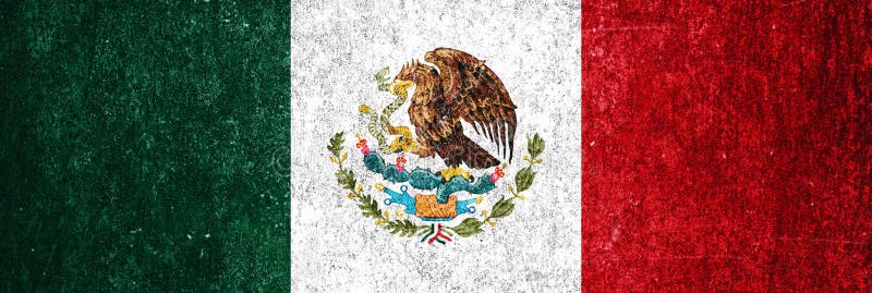Mexico State Flag on a Metal Surface. Banner of Dirty Grunge Mexico ...