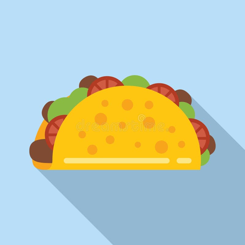 Mexico Taco Icon Flat Vector. Tortilla Food Stock Vector - Illustration ...