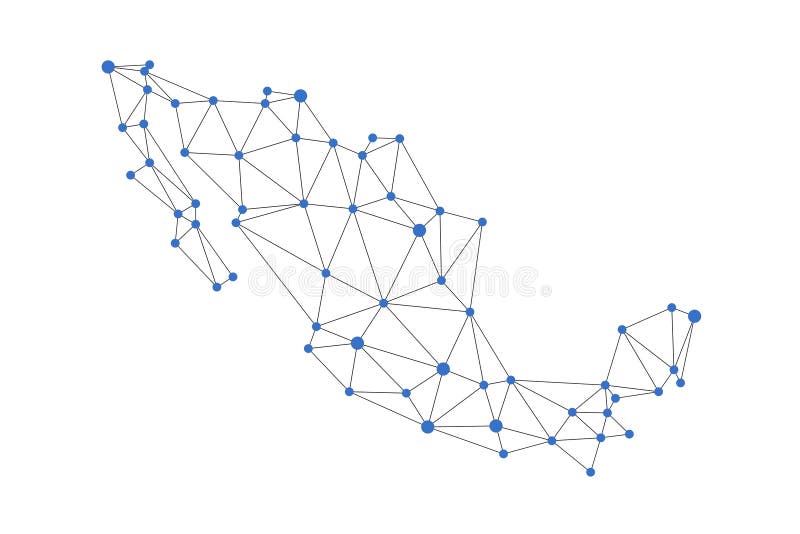 Mexico Tech Abstract Mesh Geometric Map Stock Vector - Illustration of ...