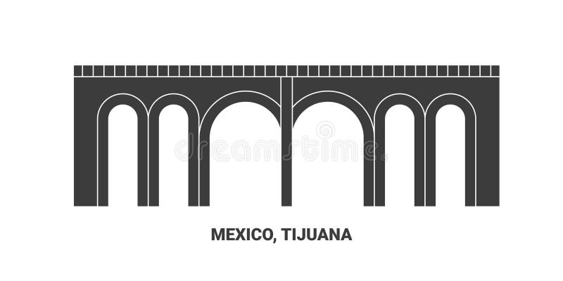 Mexico, Tijuana Travel Landmark Vector Illustration Stock Vector ...