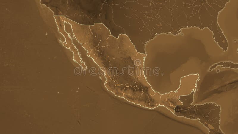 Mexico - Tint. Composition, Borders Stock Illustration - Illustration ...