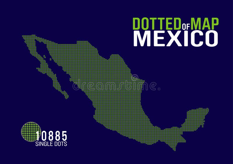 A dotted map of mexico stock vector. Illustration of earth - 252156045