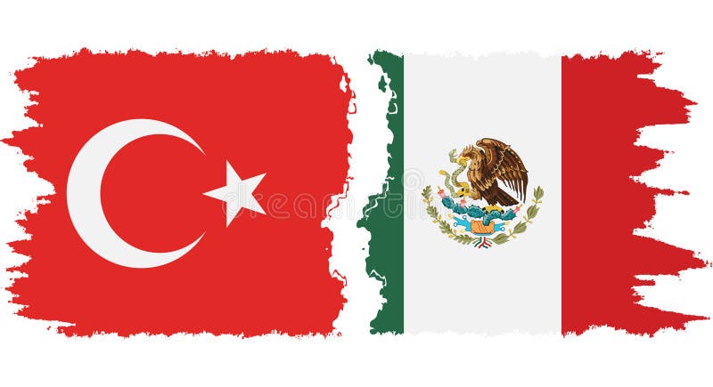 Mexico and Turkey Grunge Flags Connection Vector Stock Vector ...