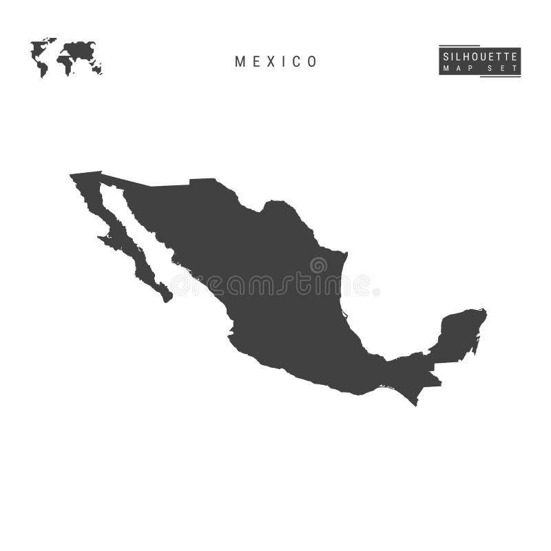 Mexico Vector Map Isolated on White Background. High-Detailed Black ...