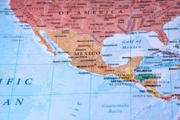 Mexico on the World Map Close Up Macro Stock Photo - Image of earth ...