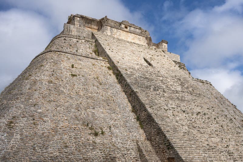 Mexico - Yucantan Peninsula - Uxmal - Pyramid of the Magician Stock ...