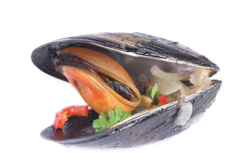 Mexilhão Cozinhado E Aberto Foto de Stock - Imagem de seafood, fine ...