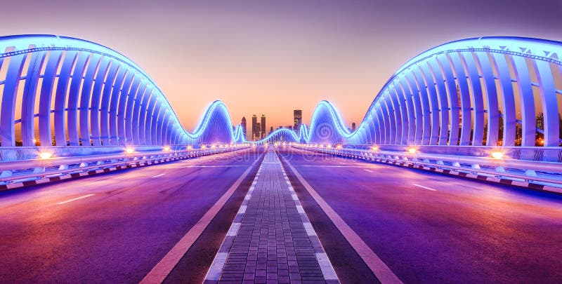 Meydan bridge stock image. Image of bridge, sunset, dubai - 70875107