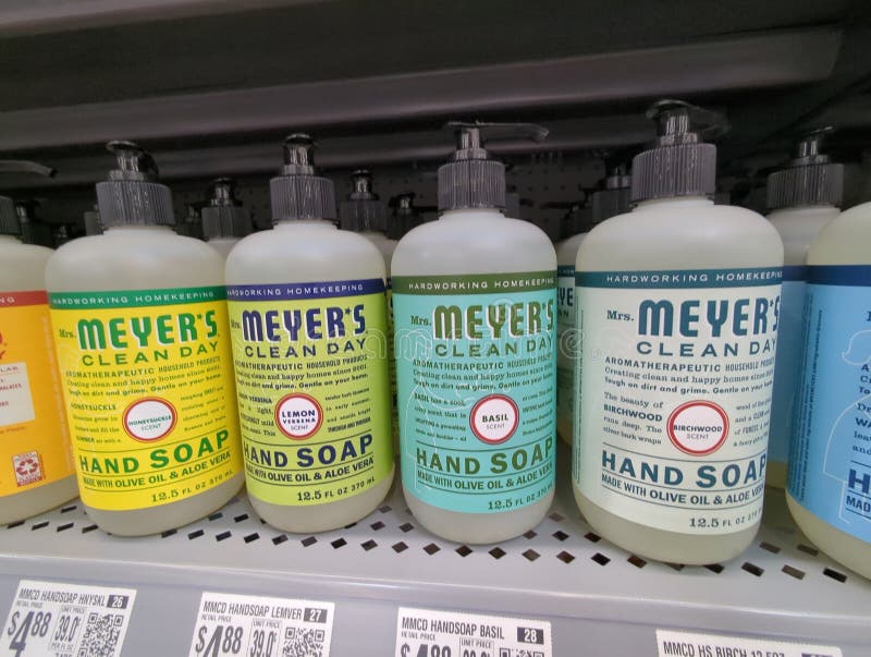 Meyer S Hand Soap Bottles Logo Brand Display on Shelf Editorial ...
