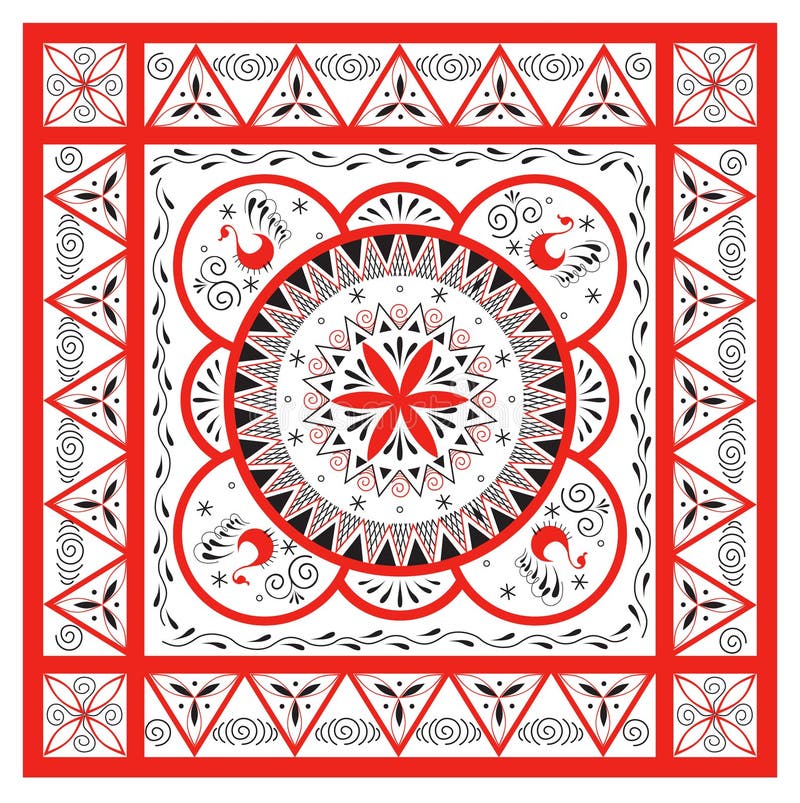 Mezen art list stock vector. Illustration of bird, round - 18618533