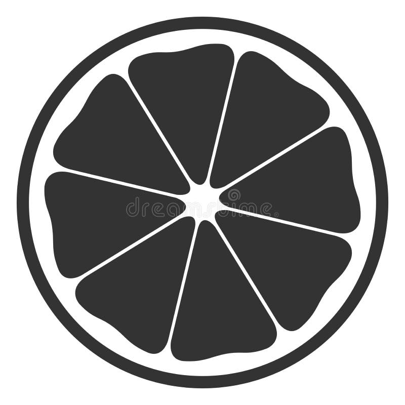 Mezzo Simbolo Arancio in Bianco E Nero Illustrazione Vettoriale ...