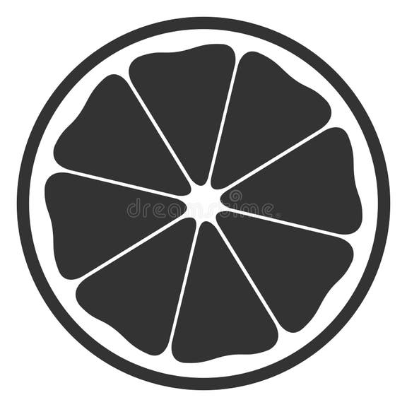 Mezzo Simbolo Arancio in Bianco E Nero Illustrazione Vettoriale ...