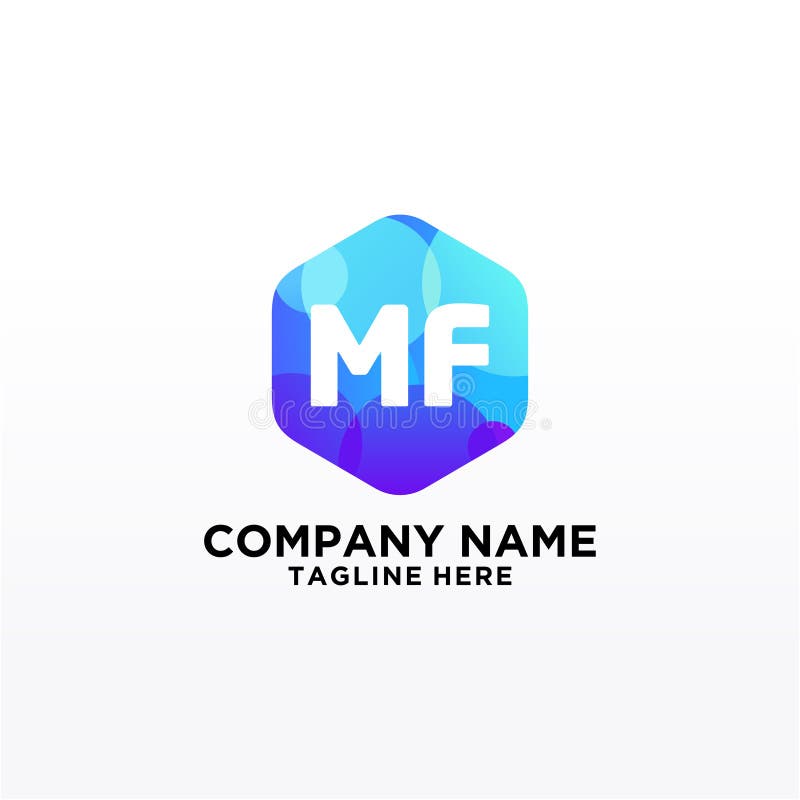 MF Initial Logo with Colorful Circle Template Vector Stock Vector ...