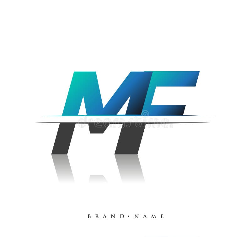 MF Initial Logo Company Name Colored Black and Blue, Simple and Modern ...
