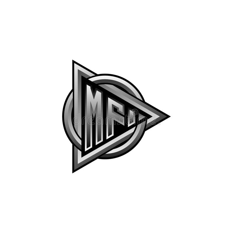 MF Logo Letter Triangle and Circle Rounded Stock Vector - Illustration ...