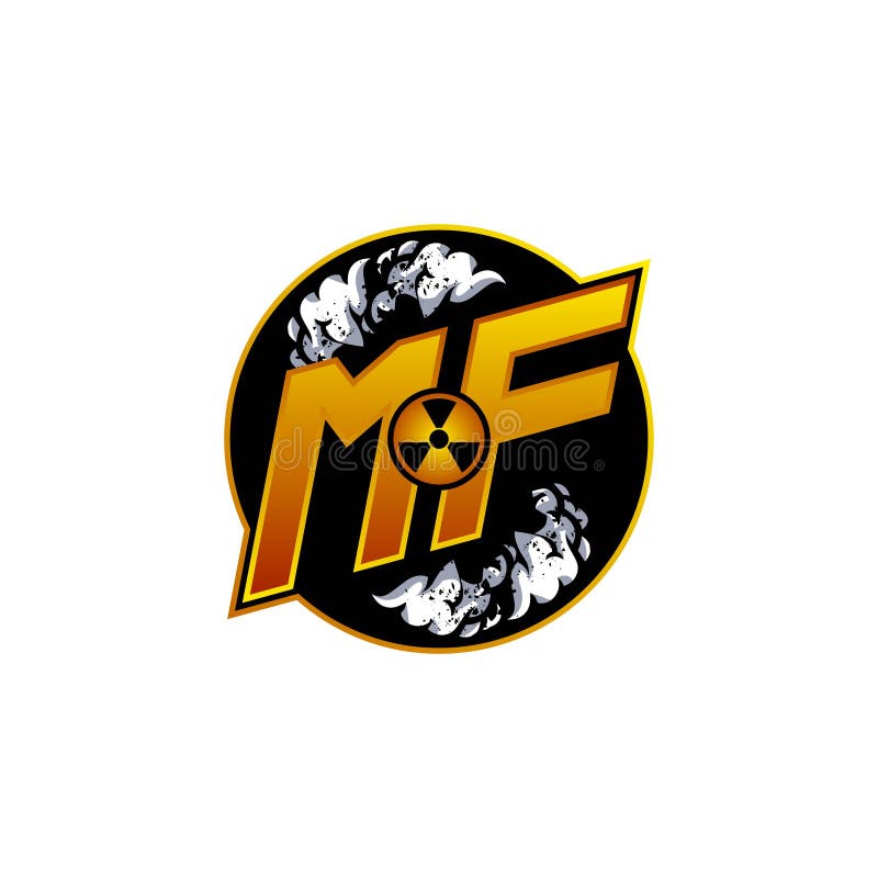 MF Logo Monogram ESport Gaming with Gas Shape Design Stock Vector ...