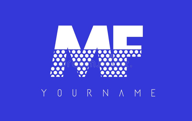 MF M F Dotted Letter Logo Design with Blue Background. Stock Vector ...
