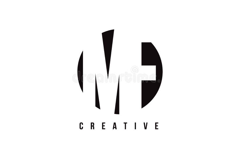 MF M F White Letter Logo Design with Circle Background. Stock Vector ...