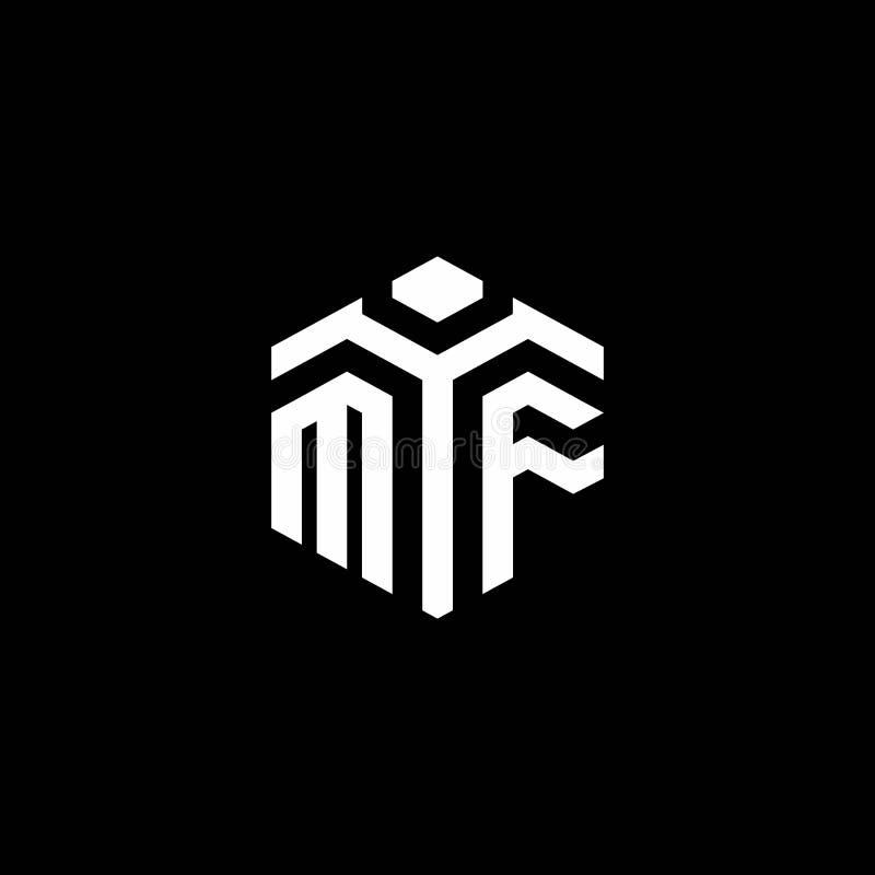 MF Monogram Logo with Abstract Hexagon Style Design Template Stock ...