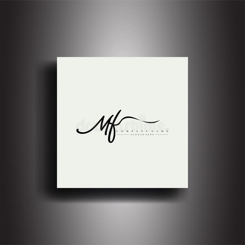 MF Signature Style Monogram.Calligraphic Lettering Icon and Handwriting ...