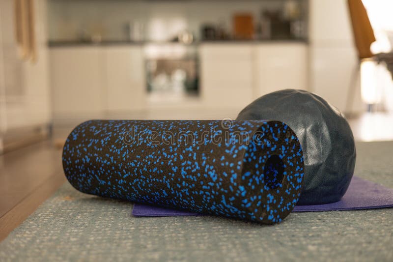 MFR Roll, Pilates Ball and Pilates Mat. Exercising at Home and Sport ...