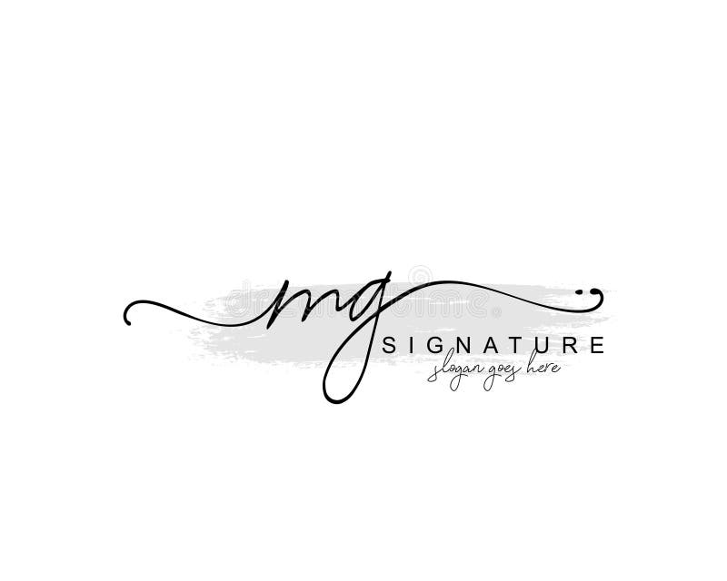 Initial MG Signature Logo Template Vector Stock Vector - Illustration ...