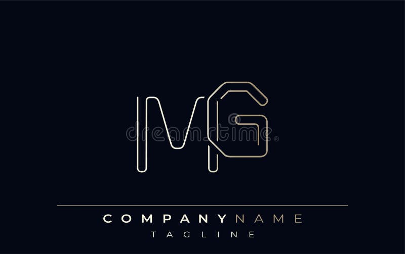 MG Abstract Line Style Logo Stock Vector - Illustration of trendy ...