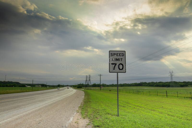 A "70" Speed Limit Sign CommSpeed Limit 70 Sign with Parting Storm ...