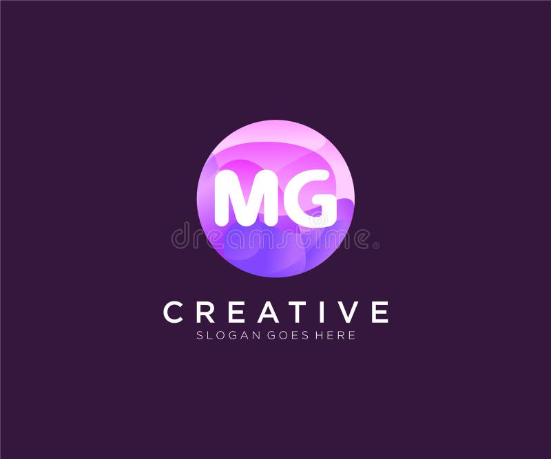 MG Initial Logo with Colorful Circle Template Vector Stock Vector ...