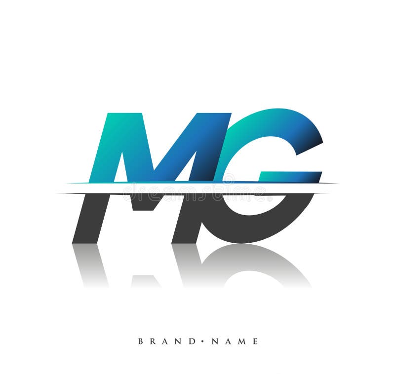 MG Initial Logo Company Name Colored Black and Blue, Simple and Modern ...