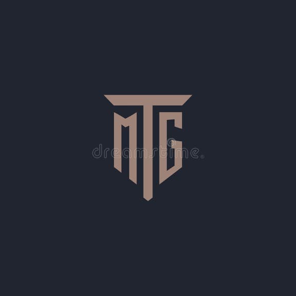 MG Initial Logo Monogram with Pillar Icon Design Stock Vector ...