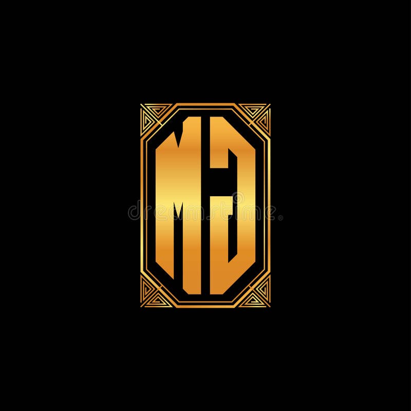 MG Logo Letter Geometric Golden Style Stock Vector - Illustration of ...