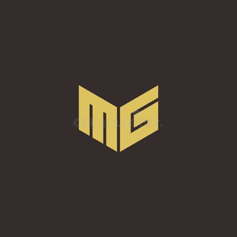MG Logo Letter Initial Logo Designs Template with Gold and Black ...