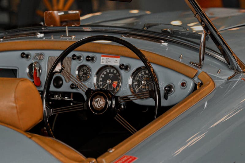 MG MGA 1959 Roadster Interior Editorial Photography - Image of wheel ...