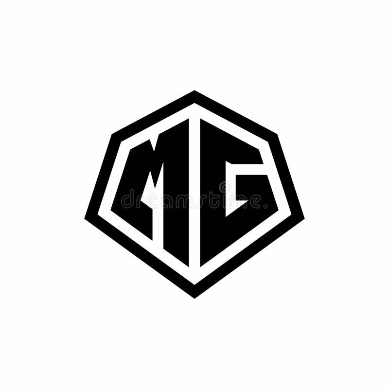 MG Monogram Logo with Hexagon Shape and Line Rounded Style Design ...