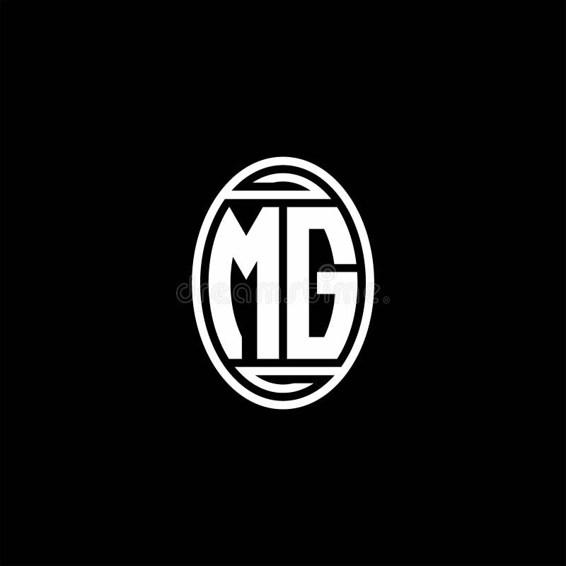 MG Monogram Logo Isolated on Oval Rotate Shape Stock Vector ...