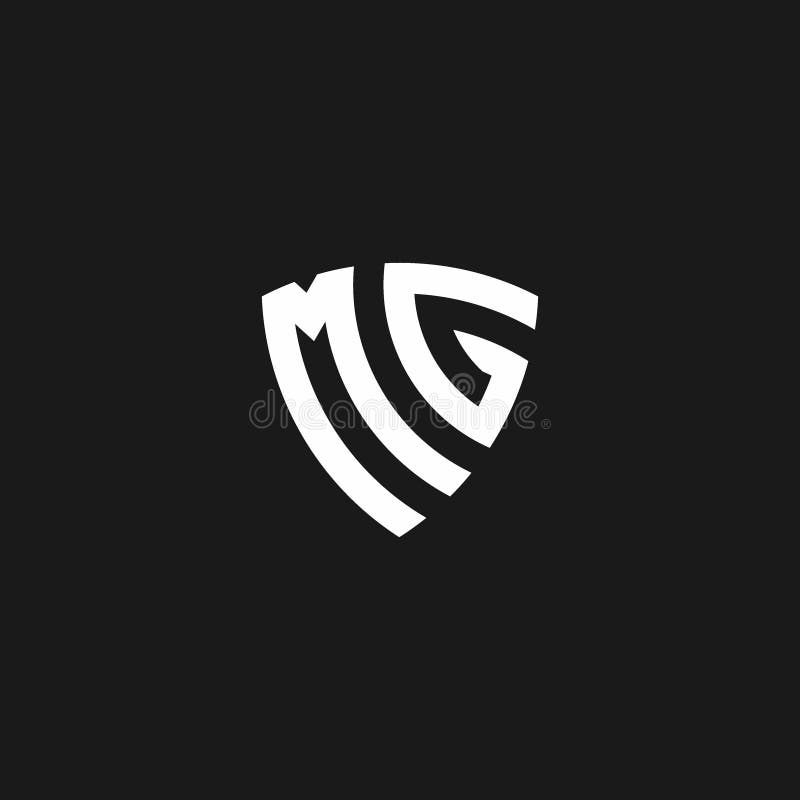 MG Monogram Logo with Shield Shape Stock Vector - Illustration of ...