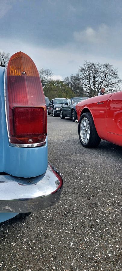 MGB sports car rear light. stock photo. Image of iris - 278556716