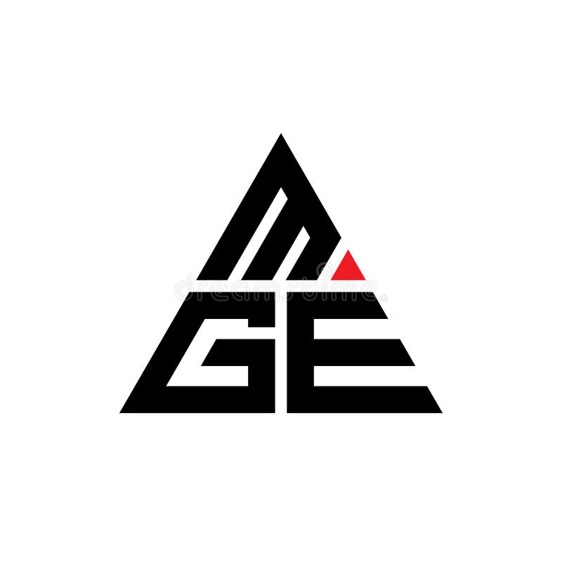 MGE Triangle Letter Logo Design with Triangle Shape. MGE Triangle Logo ...