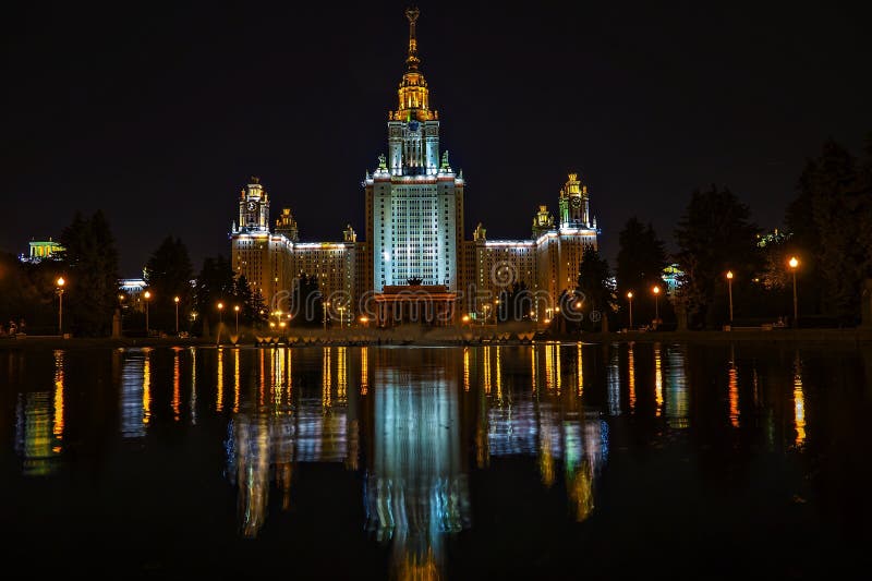 MGU (Moscow State University), Stalin Skyscraper in Moscow Stock Image ...