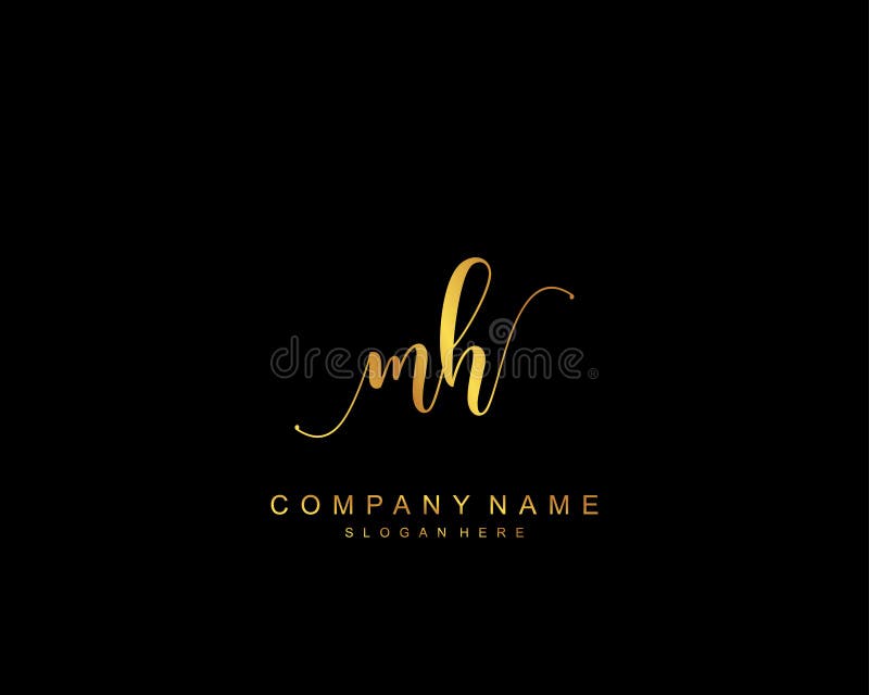 Initial MH Signature Logo Template Vector Stock Vector - Illustration ...