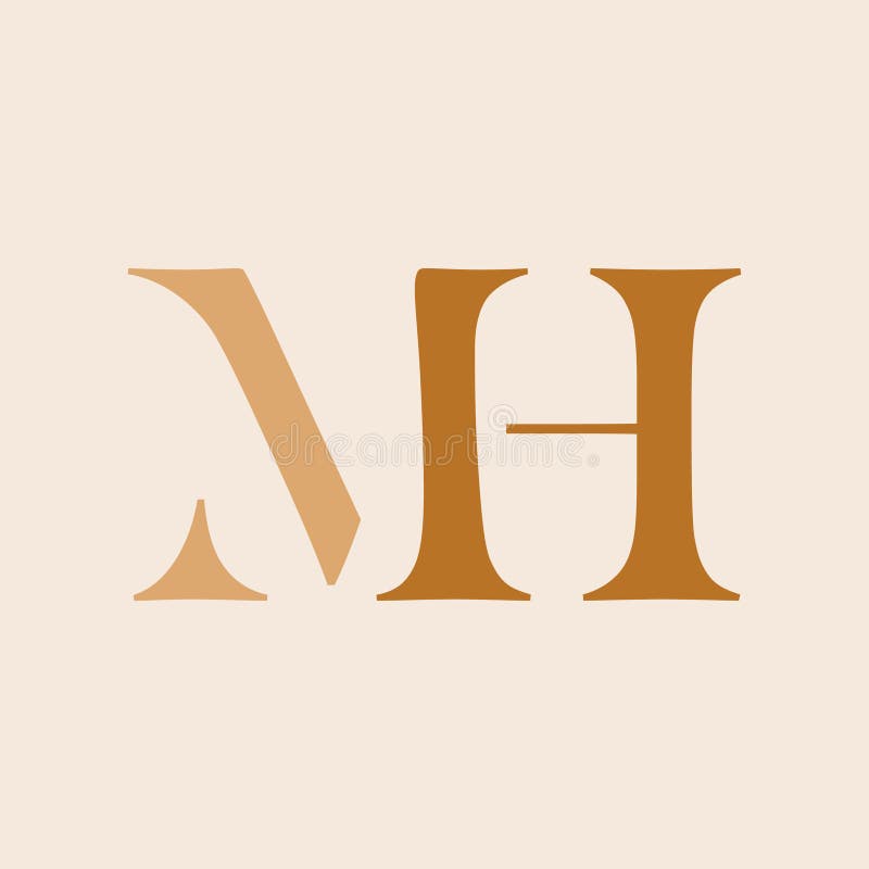 MH Initials Vector Icon. Letter M and H Logo Design Stock Vector ...