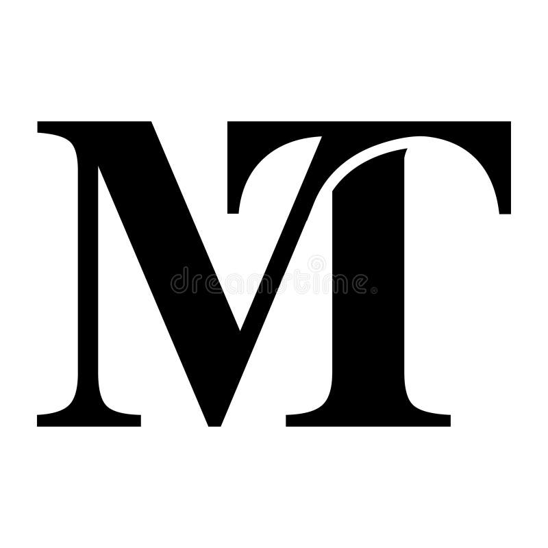 MT Letter Black Logo Icon Template 1 Stock Vector - Illustration of ...